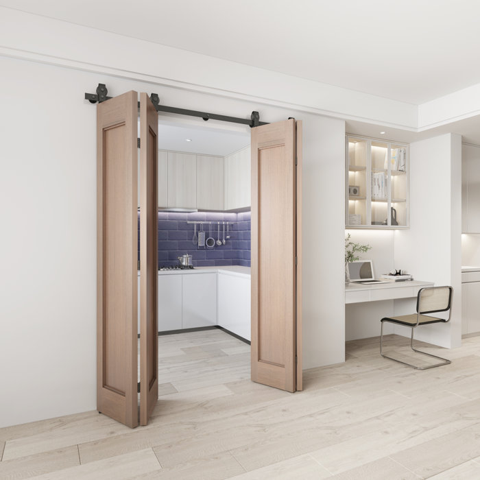 Jubest Bi Folding Double Barn Door Hardware Kit And Reviews Wayfair